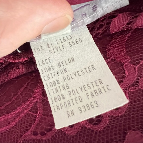 Hailey Paige Occasions | Dresses | Hailey Page Occasions Burgundy Lace ...